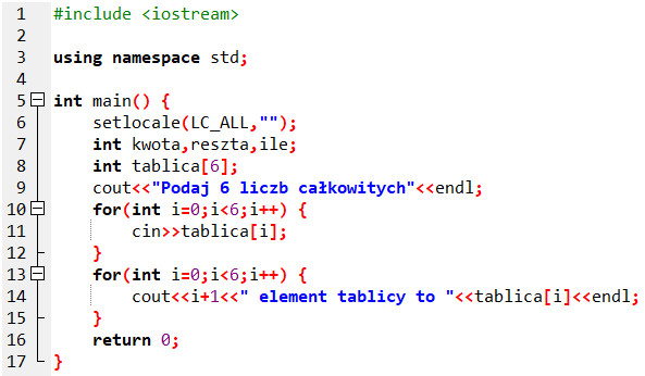 Deklaracja i użycie tablic w języku C++ - Shofer Deklaracja i użycie tablic w języku C++ - Shofer